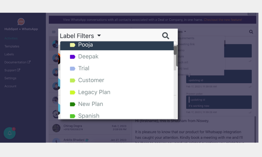 Optimize Sales and CSM Processes with HubSpot WhatsApp Integration